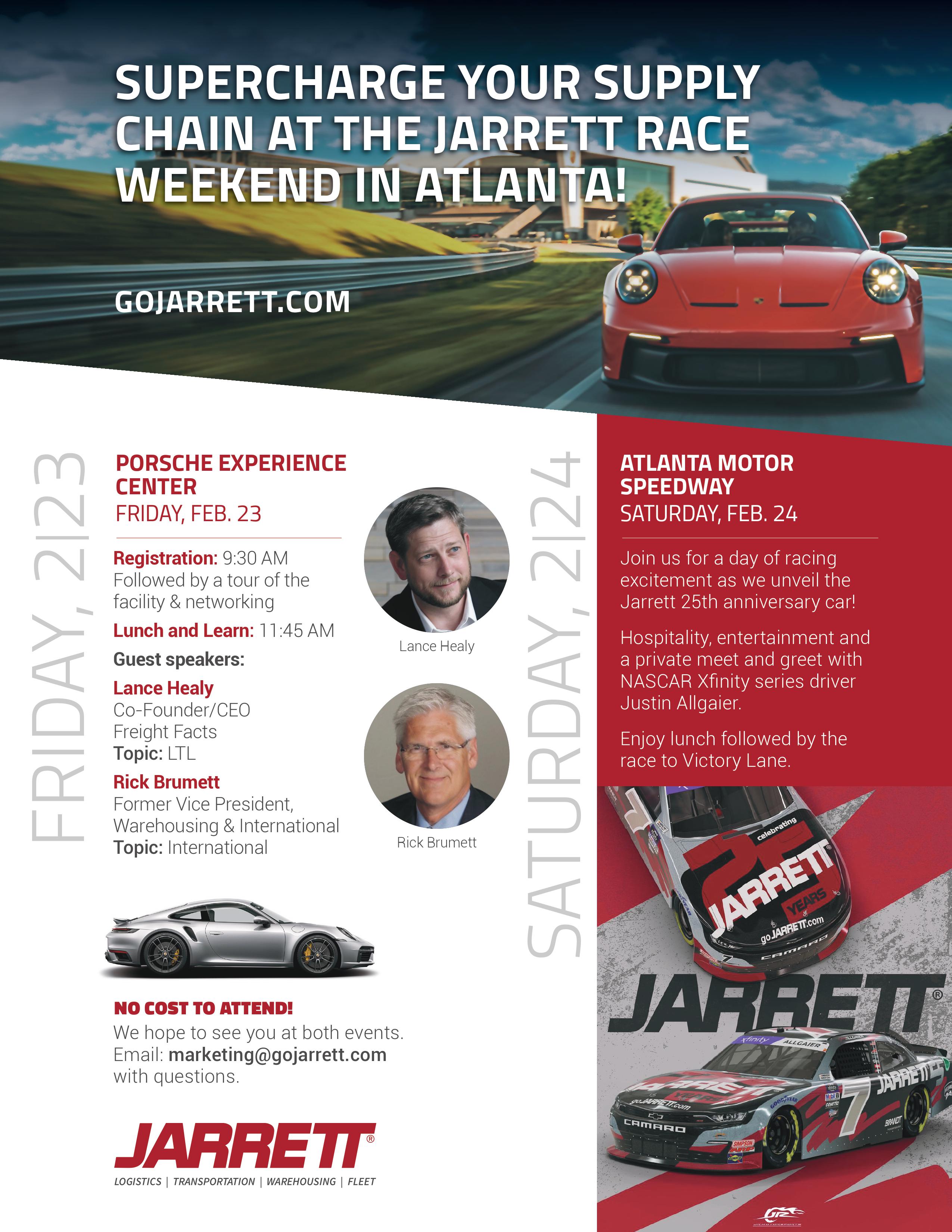 Supercharge Your Supply Chain at Jarrett's Atlanta Race Weekend